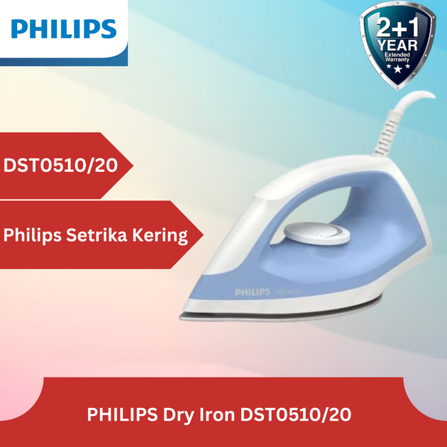 Teckwah Online ID | PHILIPS DST0510/20 Setrika Kering Dry Iron